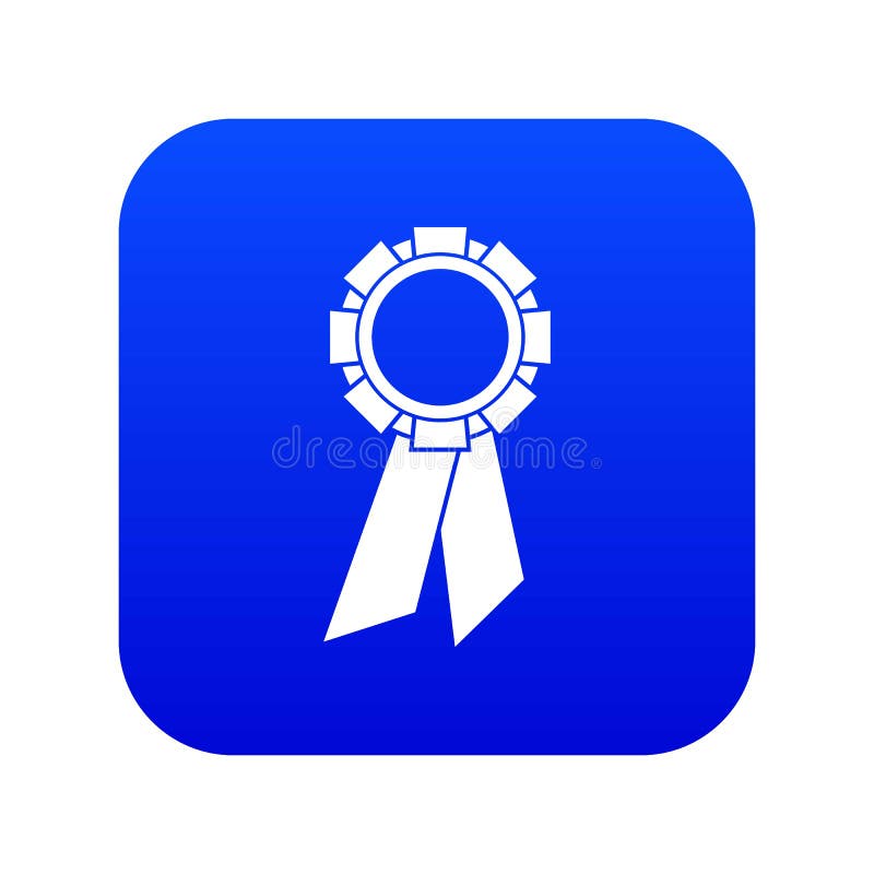 Champion Medal Icon Digital Blue Stock Vector - Illustration of rating ...