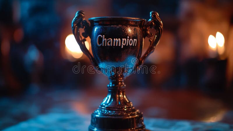 A Champion S Trophy with a Blurred Background and Warm Lighting. Stock ...