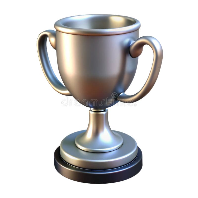Champion Silver Trophy Cup on White Background 3D Illustration Stock ...