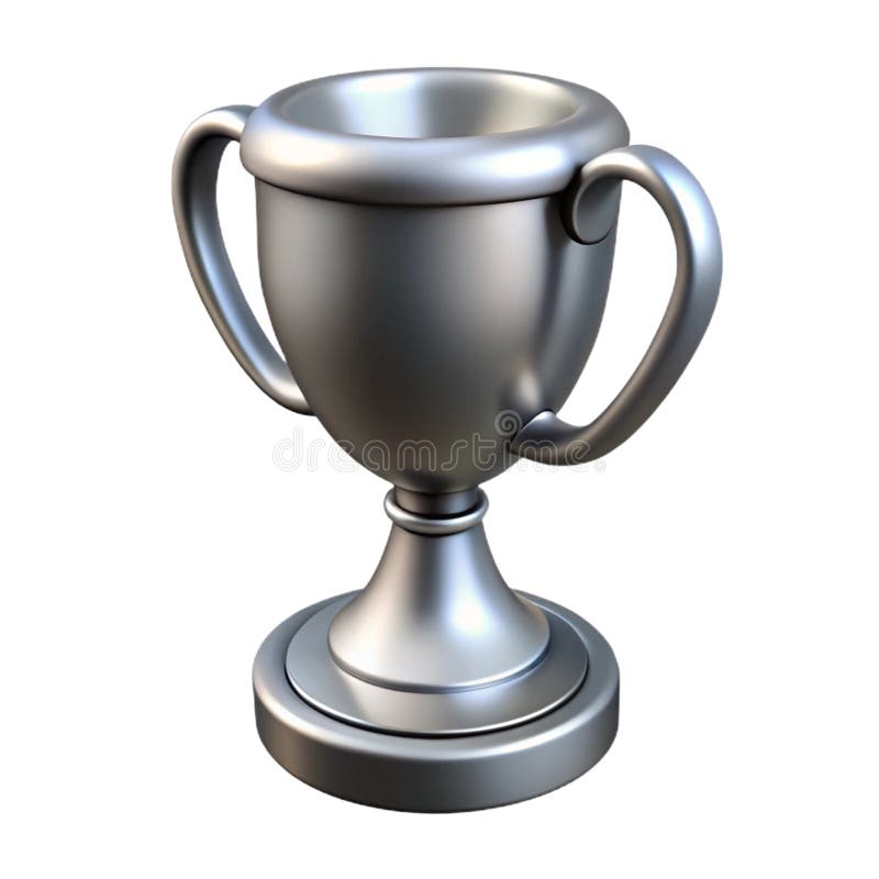 Champion Silver Trophy Cup on White Background 3D Stock Illustration ...