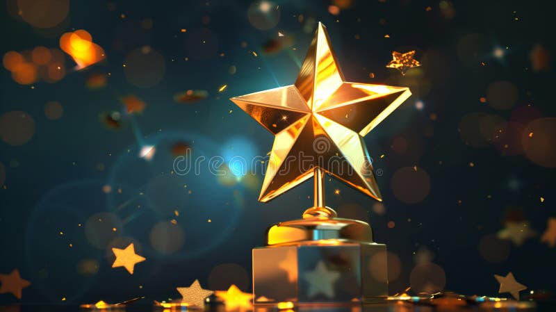 Champion Star Golden Trophy for Success Winner Stock Illustration ...