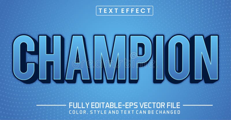 Champion Text Editable Style Effect Stock Vector - Illustration of ...
