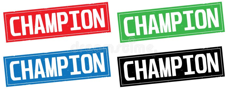 CHAMPION Text, on Rectangle Stamp Sign. Stock Illustration ...
