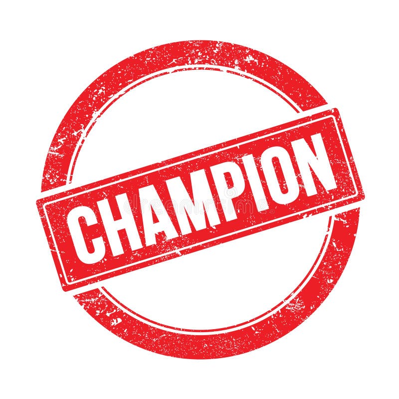 CHAMPION Text, on Rectangle, Zig Zag Pattern Stamp Sign. Stock ...