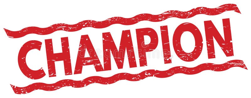 CHAMPION Text on Red Lines Stamp Sign Stock Illustration - Illustration ...