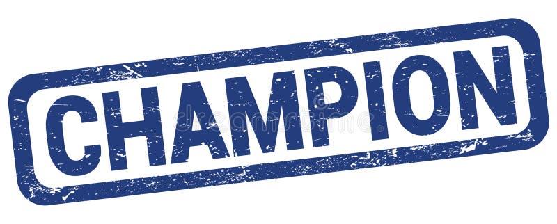 CHAMPION Text Written on Blue Rectangle Stamp Stock Illustration ...