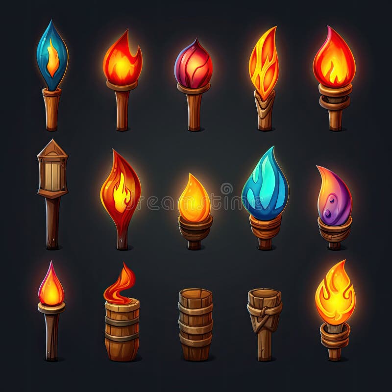 Flame Torch Fire Game Ai Generated Stock Photo - Image of burn ...