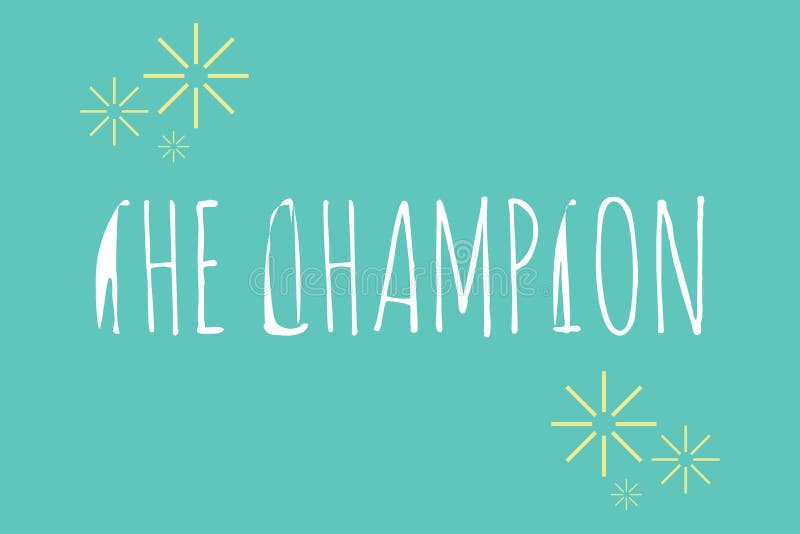 The Champion Typography Text Vector Design Stock Vector - Illustration ...