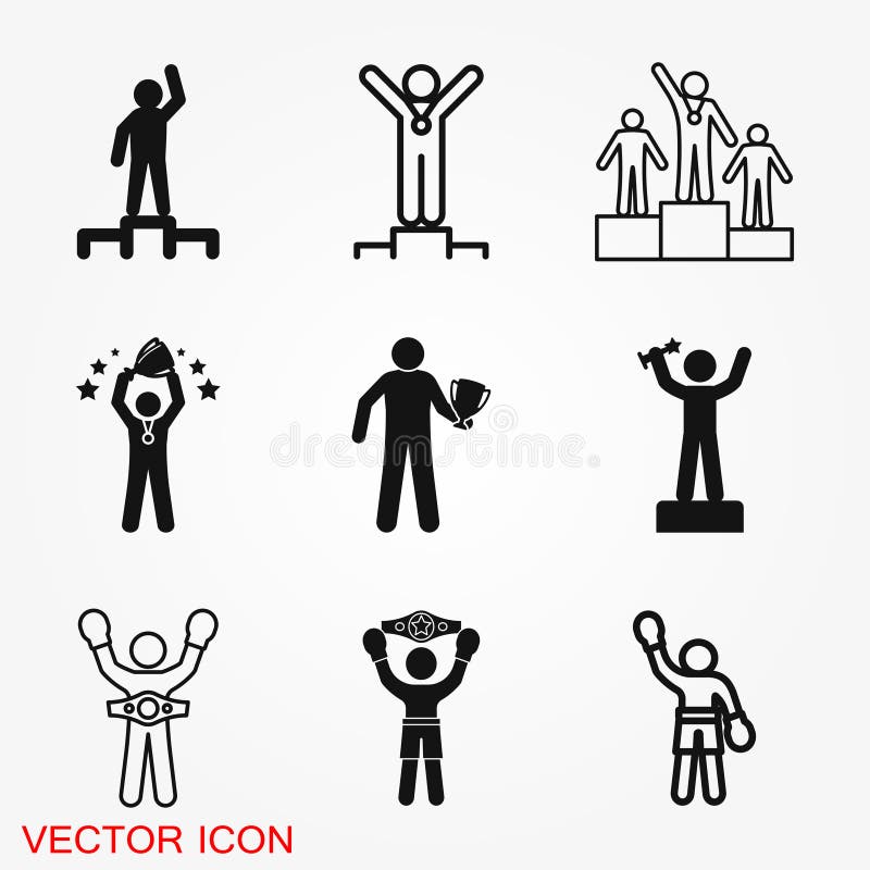 Champion Vector Icon, Flat Design for Web or Mobile App, Award Symbol ...
