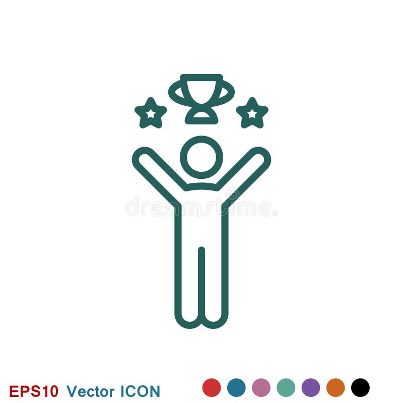 Champion Vector Icon, Flat Design for Web or Mobile App, Award Symbol ...