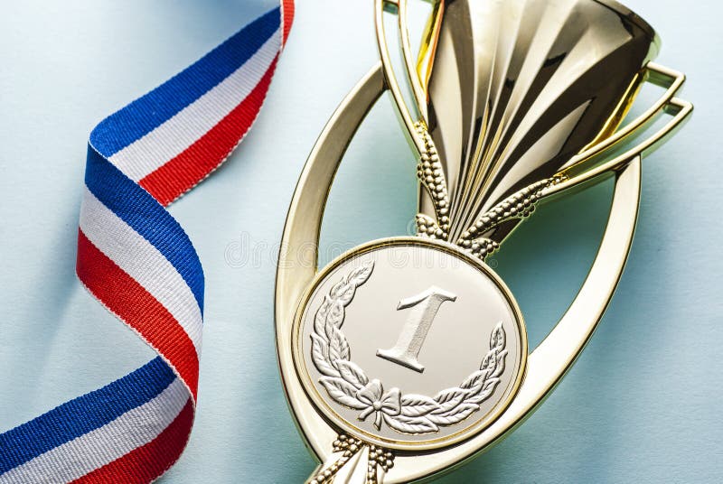 Champion or Winners Silver Number One Trophy Stock Photo - Image of ...