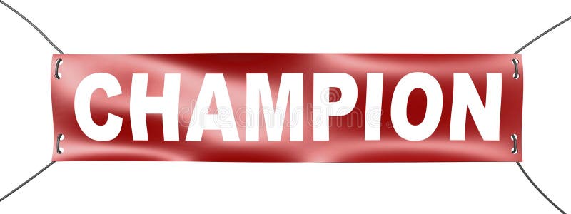 Champion Word on Red Banner Stock Illustration - Illustration of ...