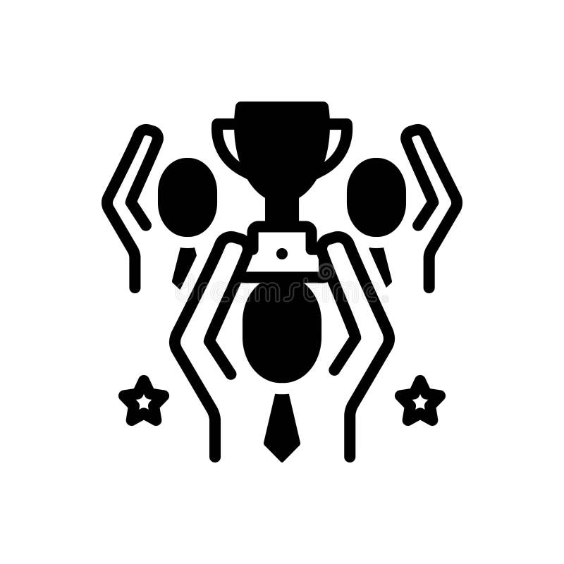 Black Solid Icon for Champions, Winner and Champion Stock Vector ...