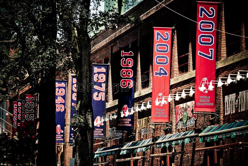 Championship Banners Fenway Park Editorial Stock Photo - Image of major ...