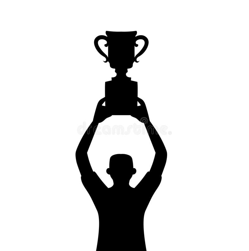 Championship Man Lifting Trophy Vector Illustration Stock Vector ...