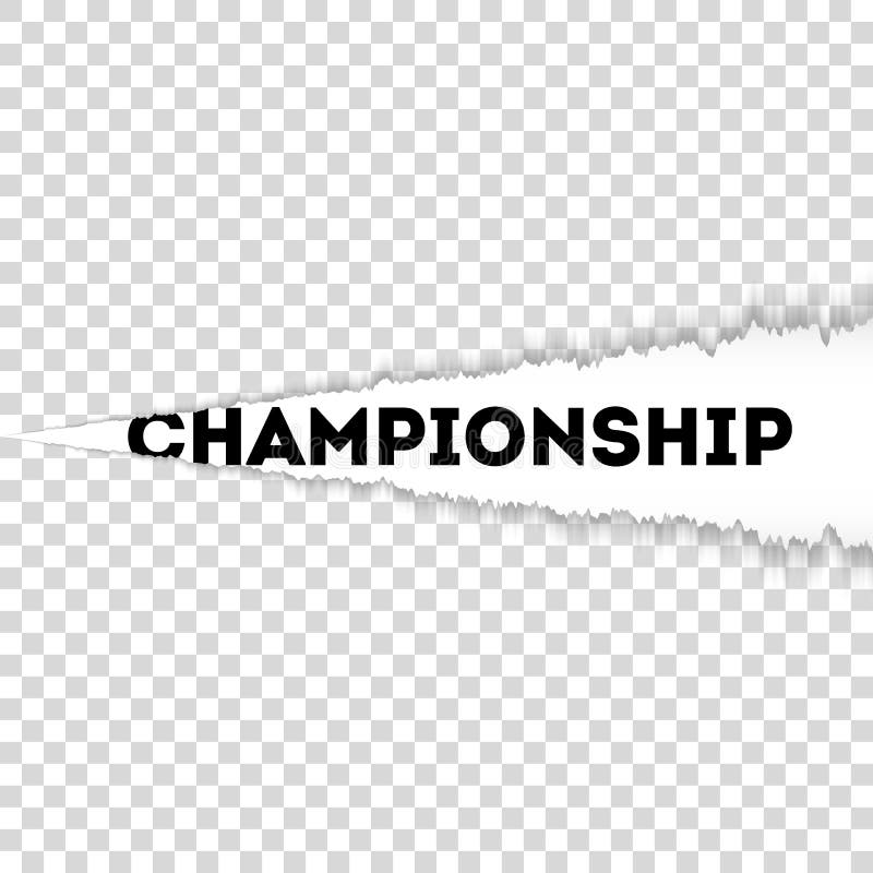 Championship Sign with Colour Confetti. Vector Paper Illustration Stock ...