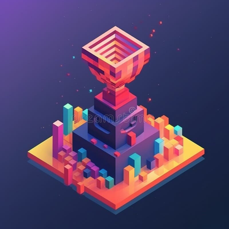 Isometric Image of Interior Office Produced with Cyberpunk Style. Stock ...