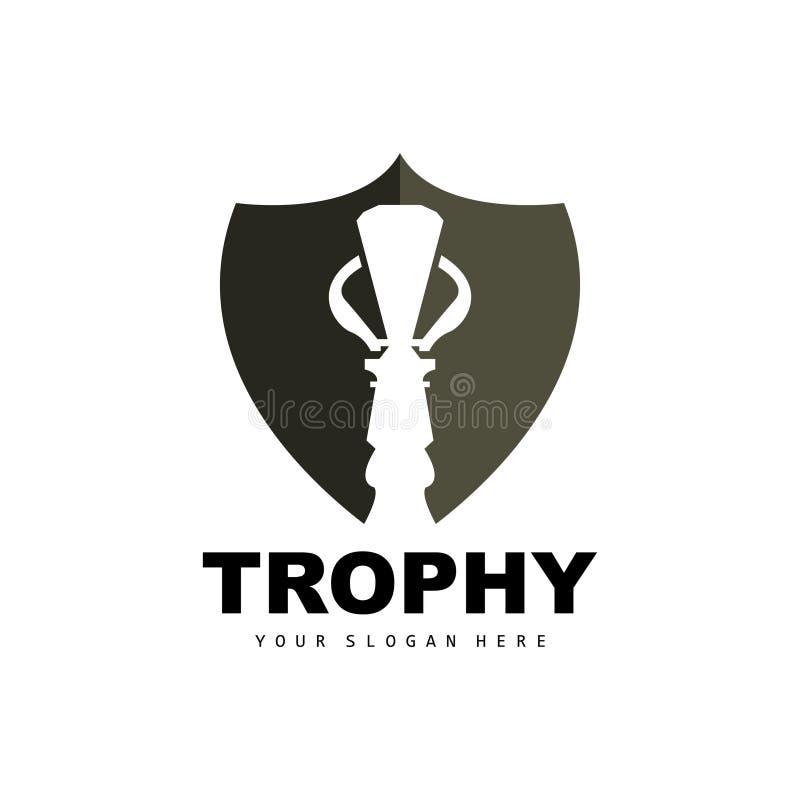 Championship Trophy Logo, Champion Award Winner Trophy Design, Vector ...