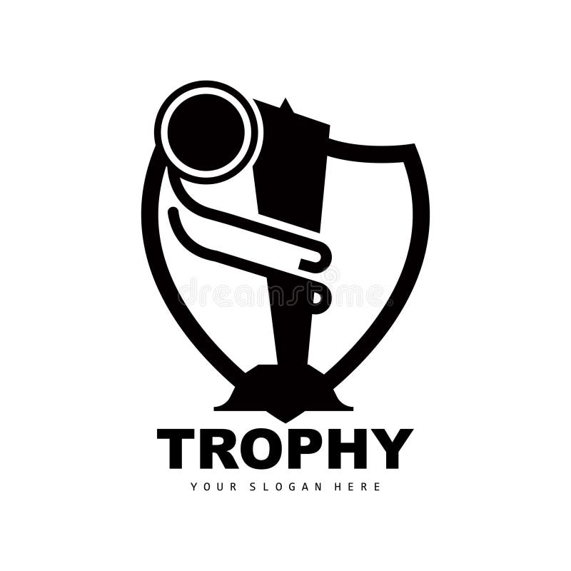 Championship Trophy Logo, Champion Award Winner Trophy Design, Vector ...