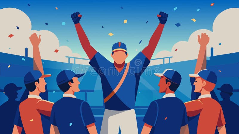 Championship Victory Celebration at Baseball Game Stock Image ...