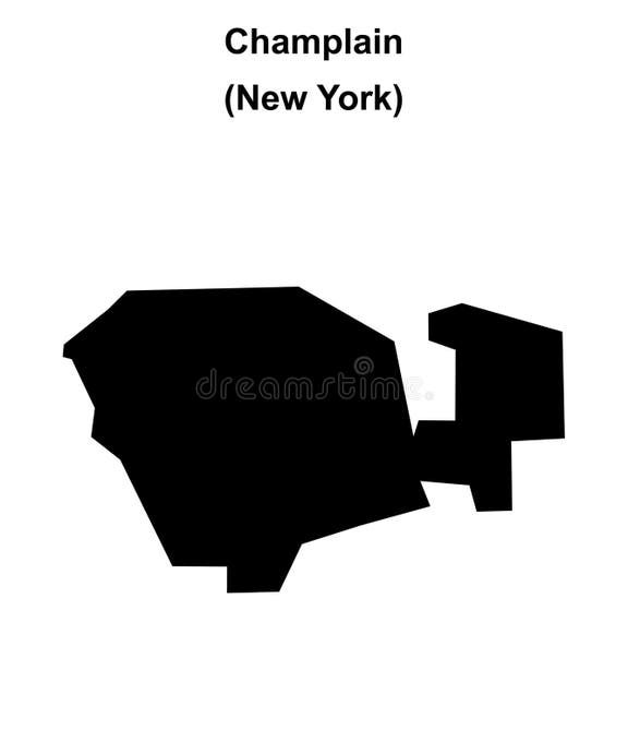 Champlain outline map stock vector. Illustration of administrative ...
