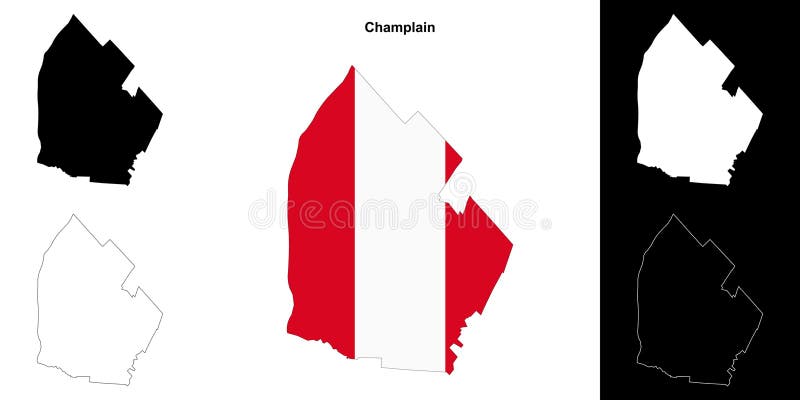 Champlain outline map stock vector. Illustration of regional - 361008857