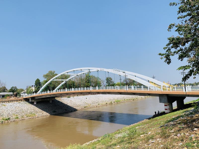 Chan Palace Bridge Across the Nan River Stock Image - Image of river ...
