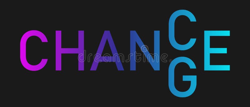 Chance or Change Neon Gradient Text on Black Background. Modern Vector ...