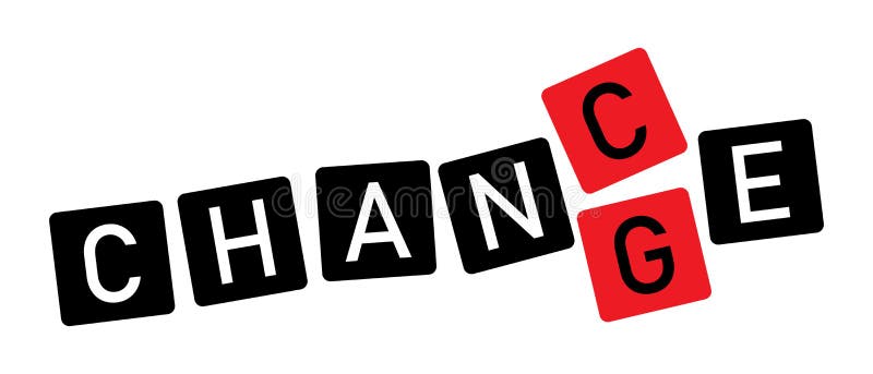 Chance or Change Text on White Background. Modern Vector Banner. Stock ...