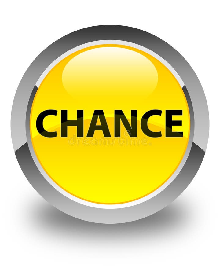 Chance Glossy Yellow Round Button Stock Illustration - Illustration of ...