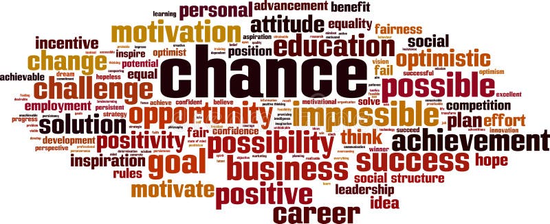 Chance word cloud stock vector. Illustration of progress - 270508393