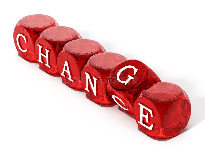 Chance Word Turning To Change. 3D Illustration Stock Illustration ...