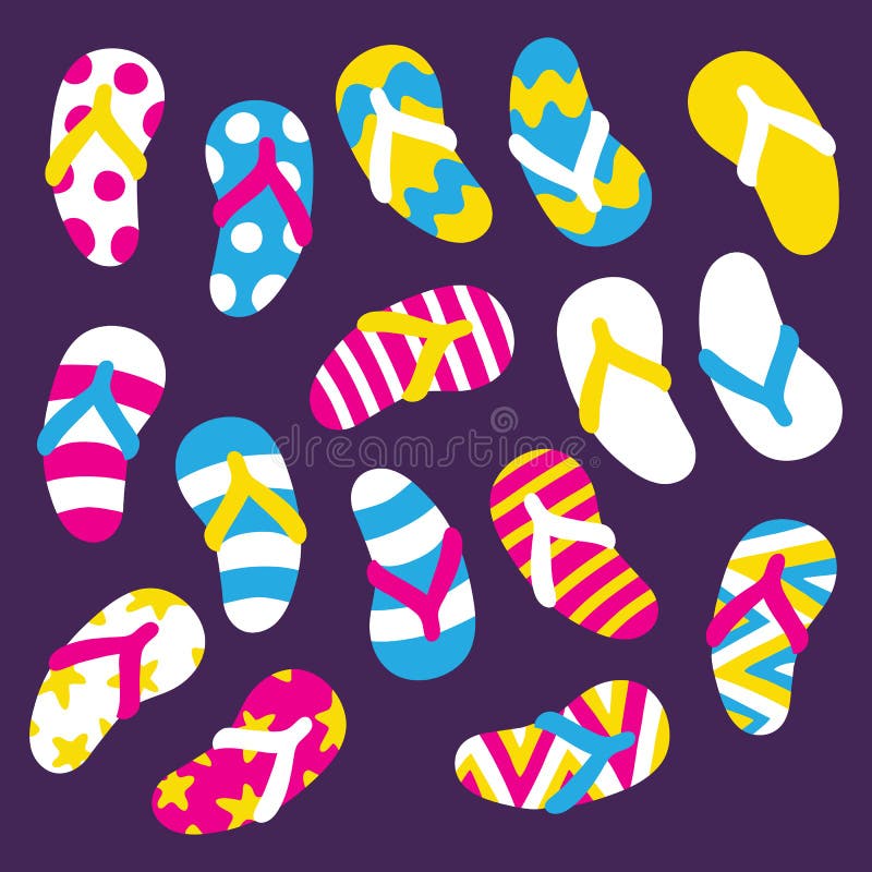 Chancletas dibujadas mano ilustración del vector. Ilustración de caucho ...