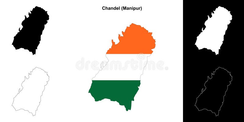 Chandel outline map stock vector. Illustration of manipur - 368832946