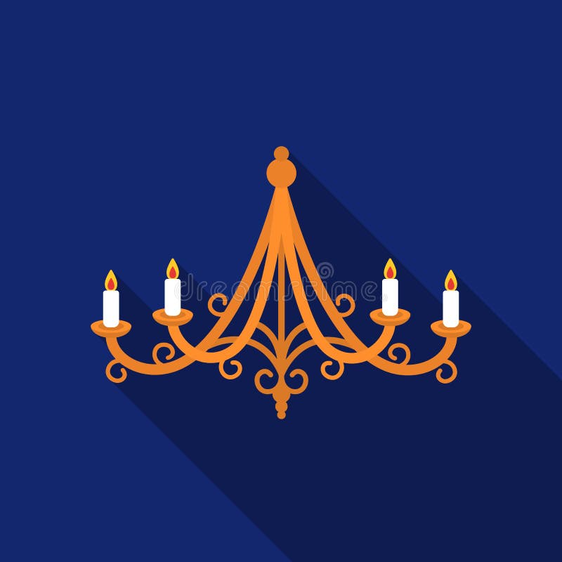 Chandelier Icon in Flat Style Isolated on White Background. Light ...