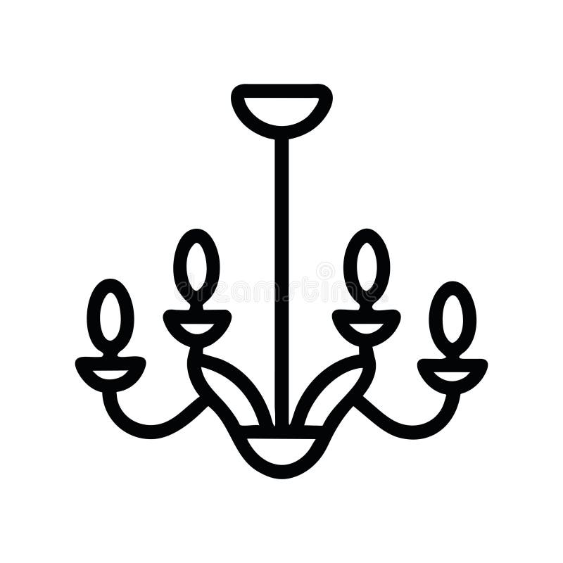 Chandelier Icon Illustration Stock Vector - Illustration of antique ...
