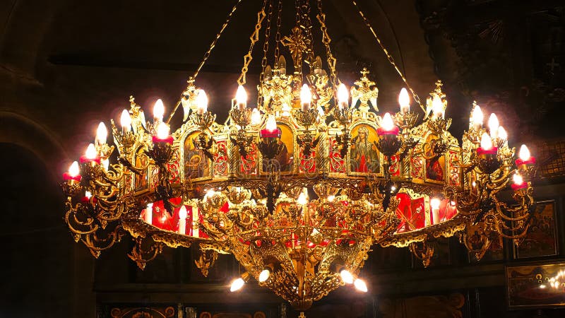 Chandelier stock image. Image of church, gold, chandelier - 53197905