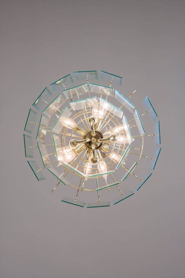Chandelier Lamp from Bottom Stock Image - Image of chandelier, glass ...