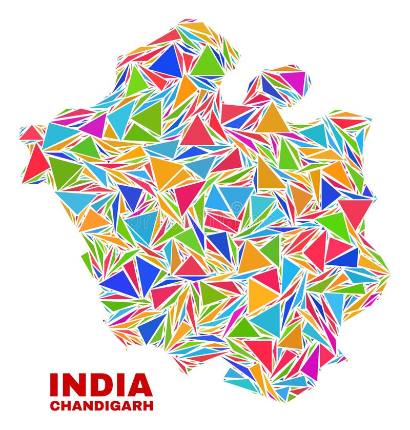 Chandigarh City Map - Mosaic of Color Triangles Stock Vector ...