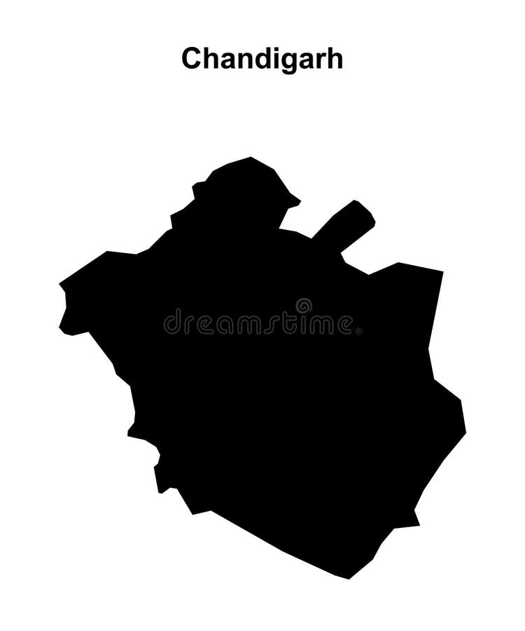 Chandigarh outline map stock vector. Illustration of silhouette - 360433615