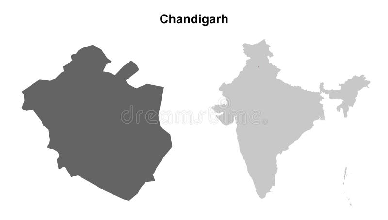 Chandigarh outline map stock illustration. Illustration of territory ...