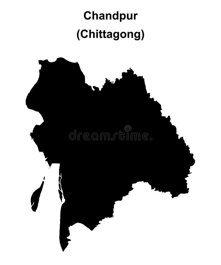 Chandpur outline map stock vector. Illustration of east - 371636179