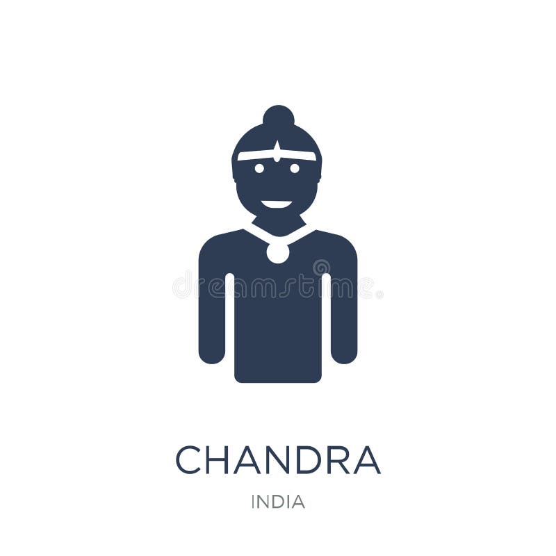 Chandra Icon in Trendy Design Style. Chandra Icon Isolated on White ...