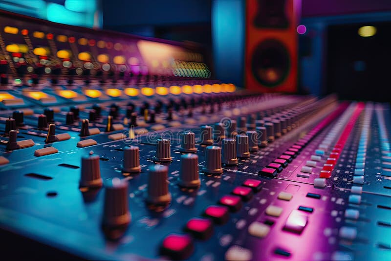 Chanel Slider Electronic Music Studio Mixer. AI Generated Stock ...