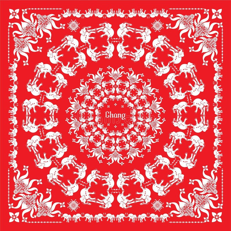 Chang Red Bandanna Print. Bandanna Pattern Vector. Stock Vector ...