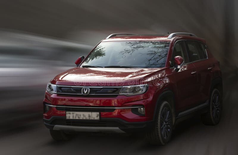 Changan red car . stock image. Image of business, china - 299684227