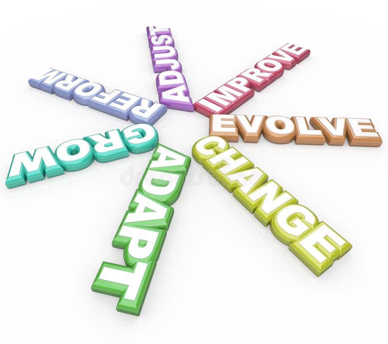 Change Adapt Evolve 3D Words On White Background Stock Illustration ... Change Adapt Evolve 3D Words On White Background Stock Illustration ...