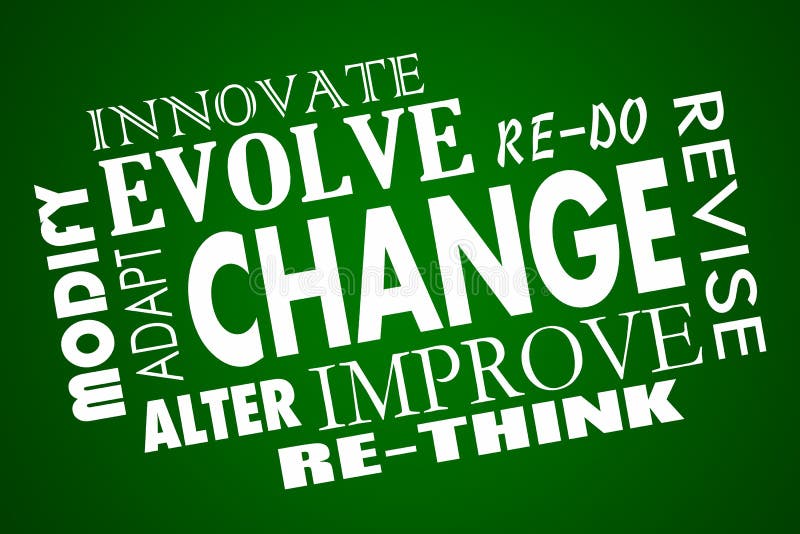 Change Adapt Evolve Improve Rethink Word Collage Stock Illustration ...
