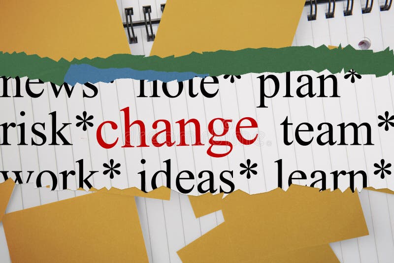 Change Against Yellow Paper Strewn Over Notepad Stock Illustration ...