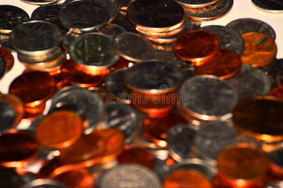 Change stock image. Image of nickels, quarters, coins - 43647443